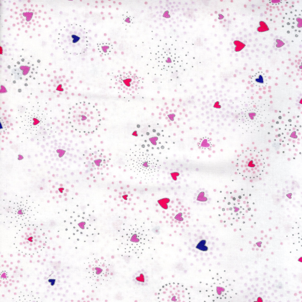 LB Basic Heart / White with Silver Merallic lb172 – Quilt-a-way Fabrics
